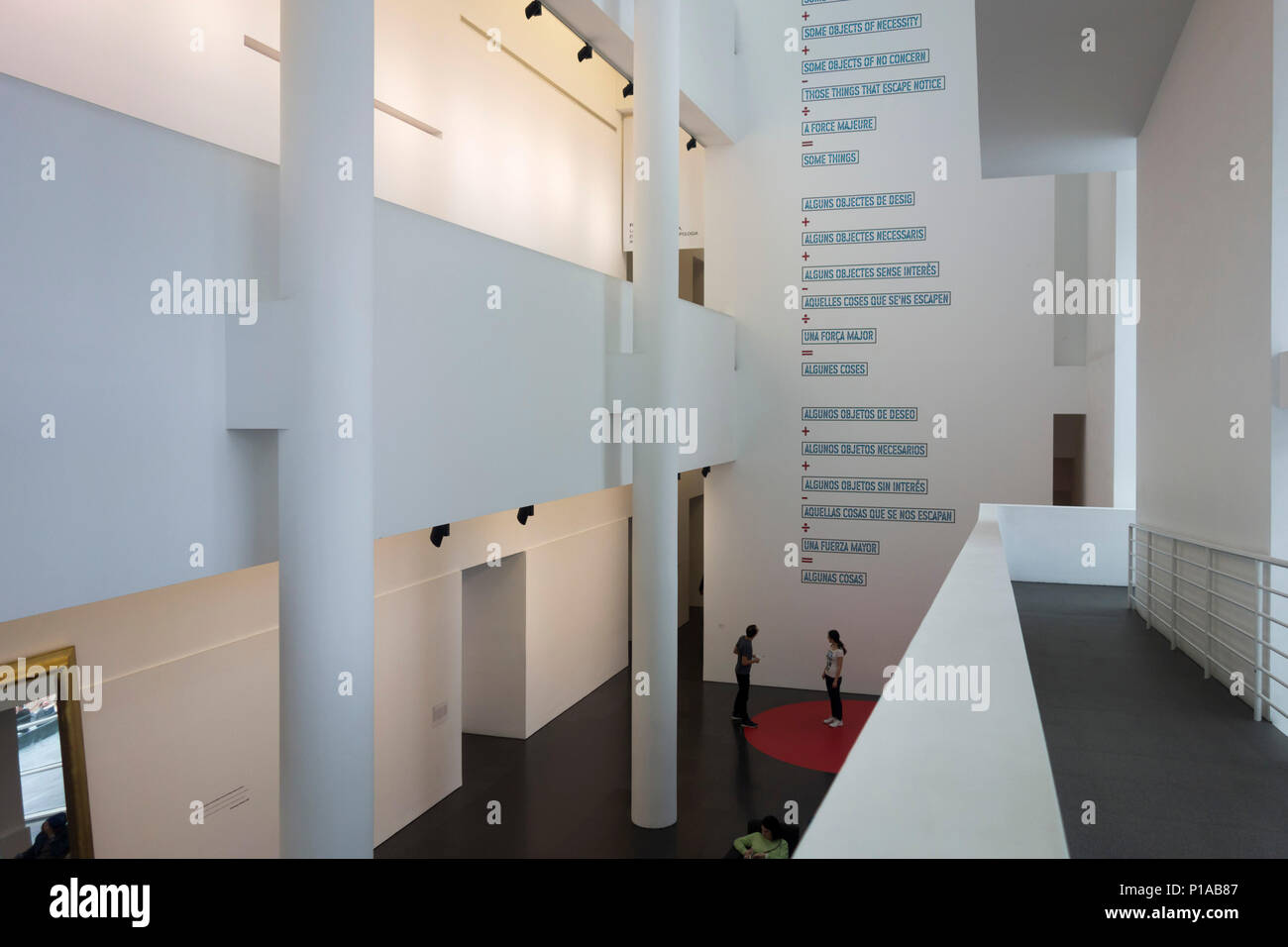Interior view museum MACBA, Barcelona museum of contemporary art. El ...