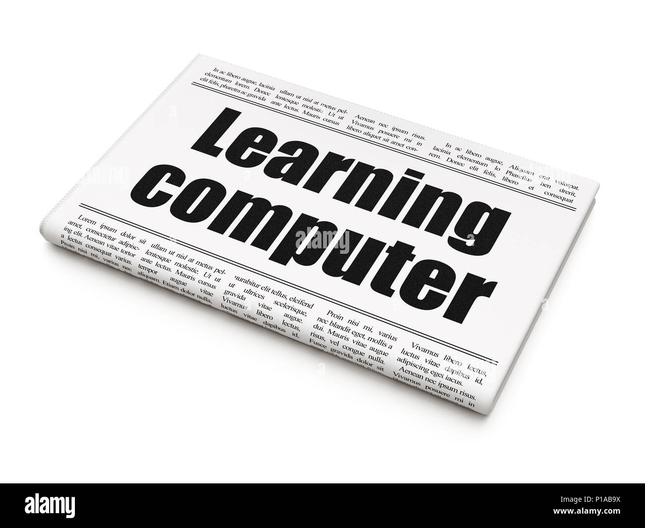 Education concept: newspaper headline Learning Computer Stock Photo - Alamy