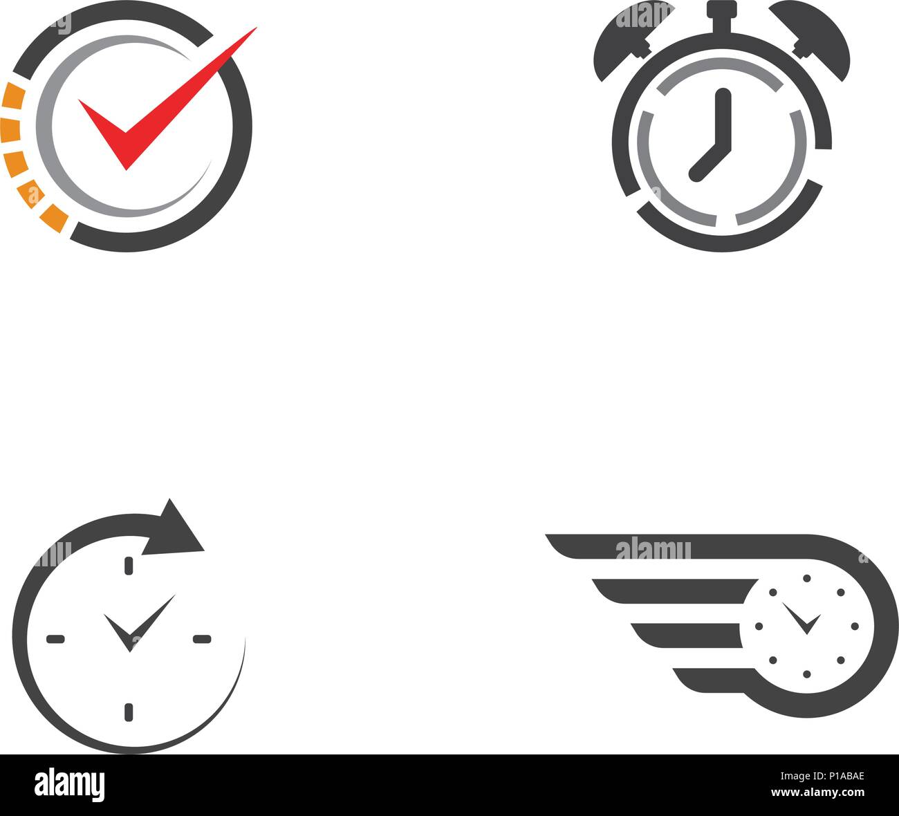 clock icon vector flat illustration design template Stock Vector Image ...