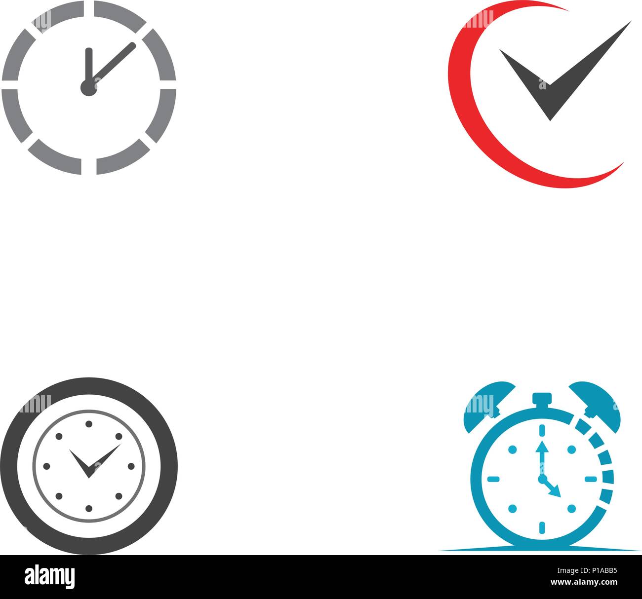 clock icon vector flat illustration design template Stock Vector Image ...