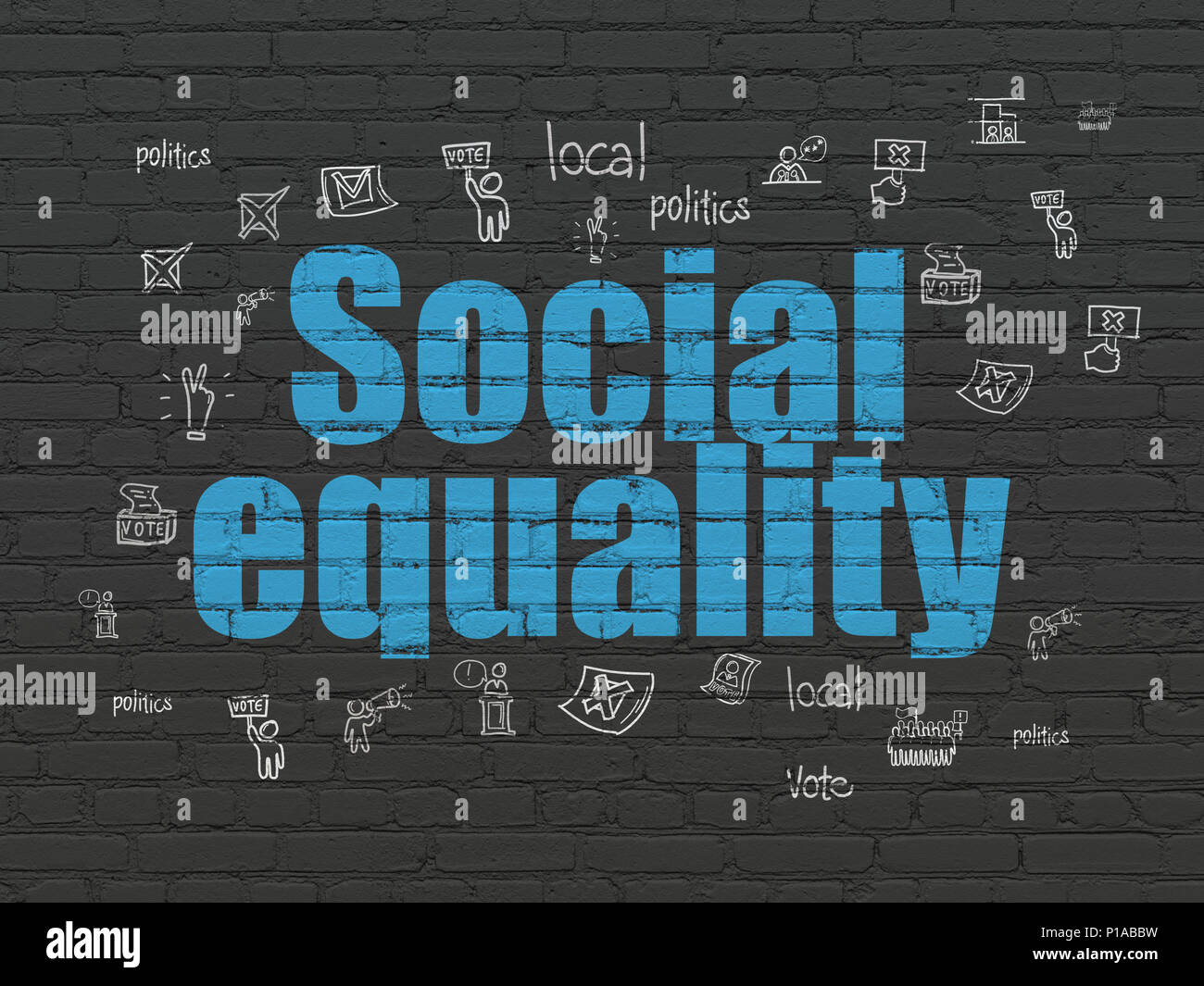 Politics concept: Social Equality on wall background Stock Photo - Alamy