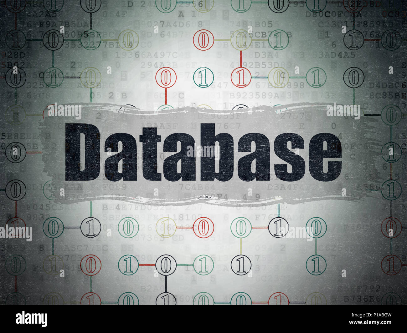Programming concept: Database on Digital Data Paper background Stock ...