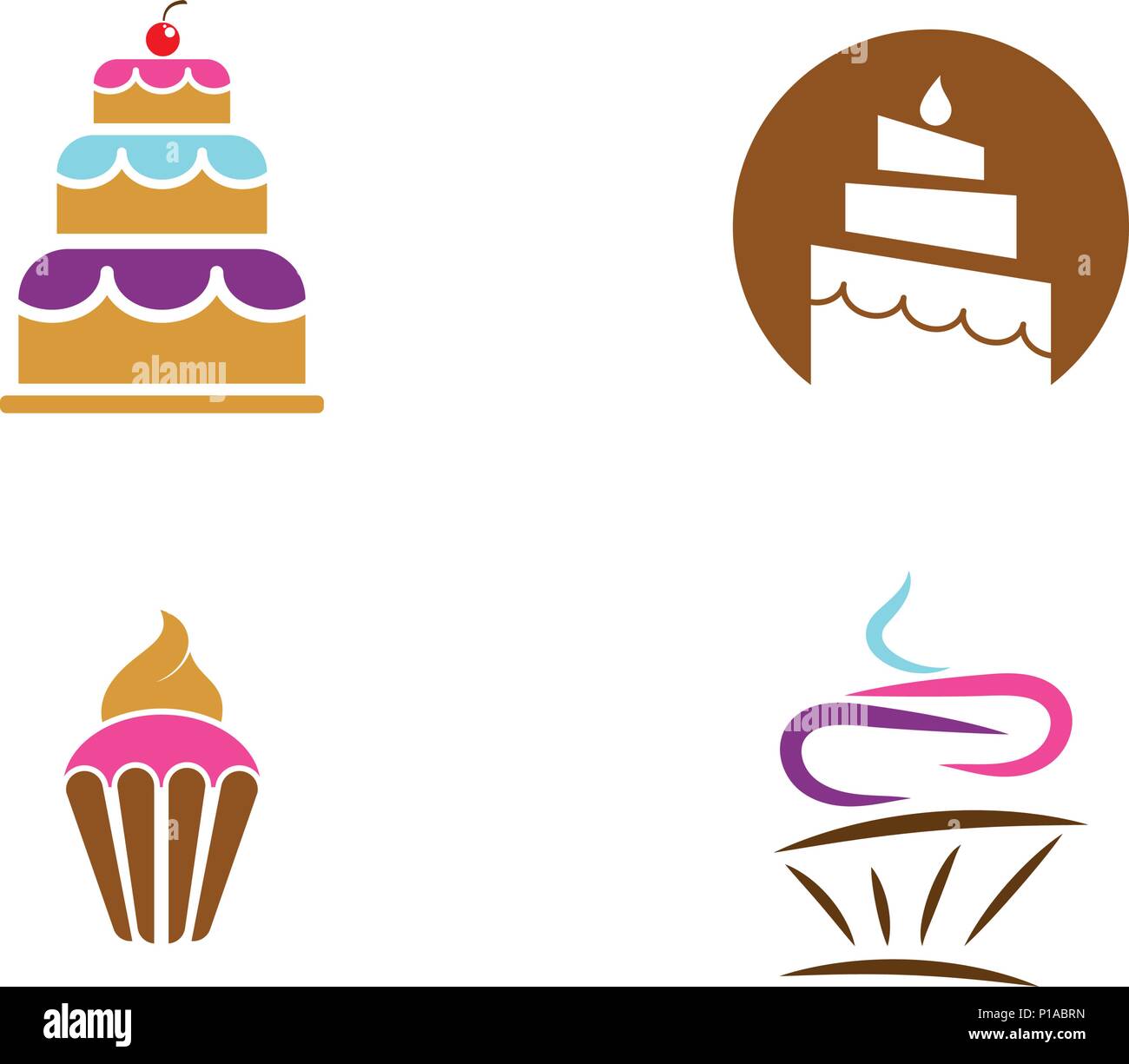 Cake sign icon vector illustration design template Stock Vector Image ...