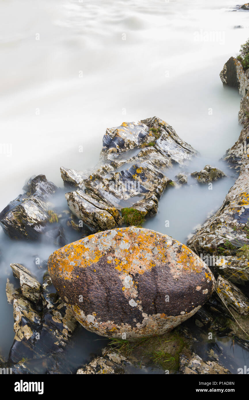 River flowing on rocks, Naryn gorge, Naryn Region, Kyrgyzstan Stock ...