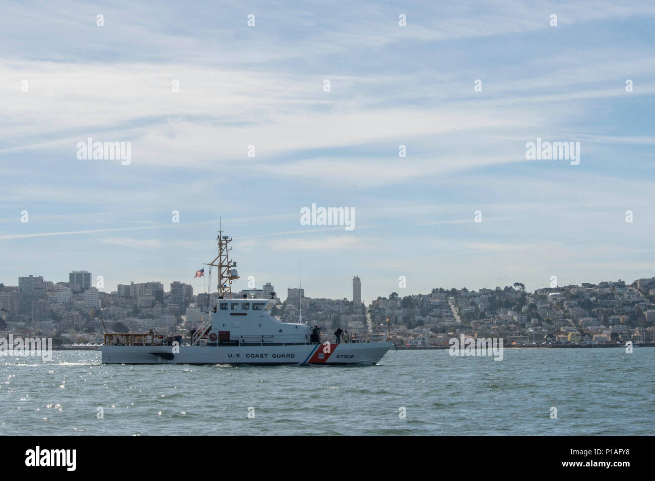 Coast Guard Cutter Dorado, an 87-foot patrol boat, patrols the San ...