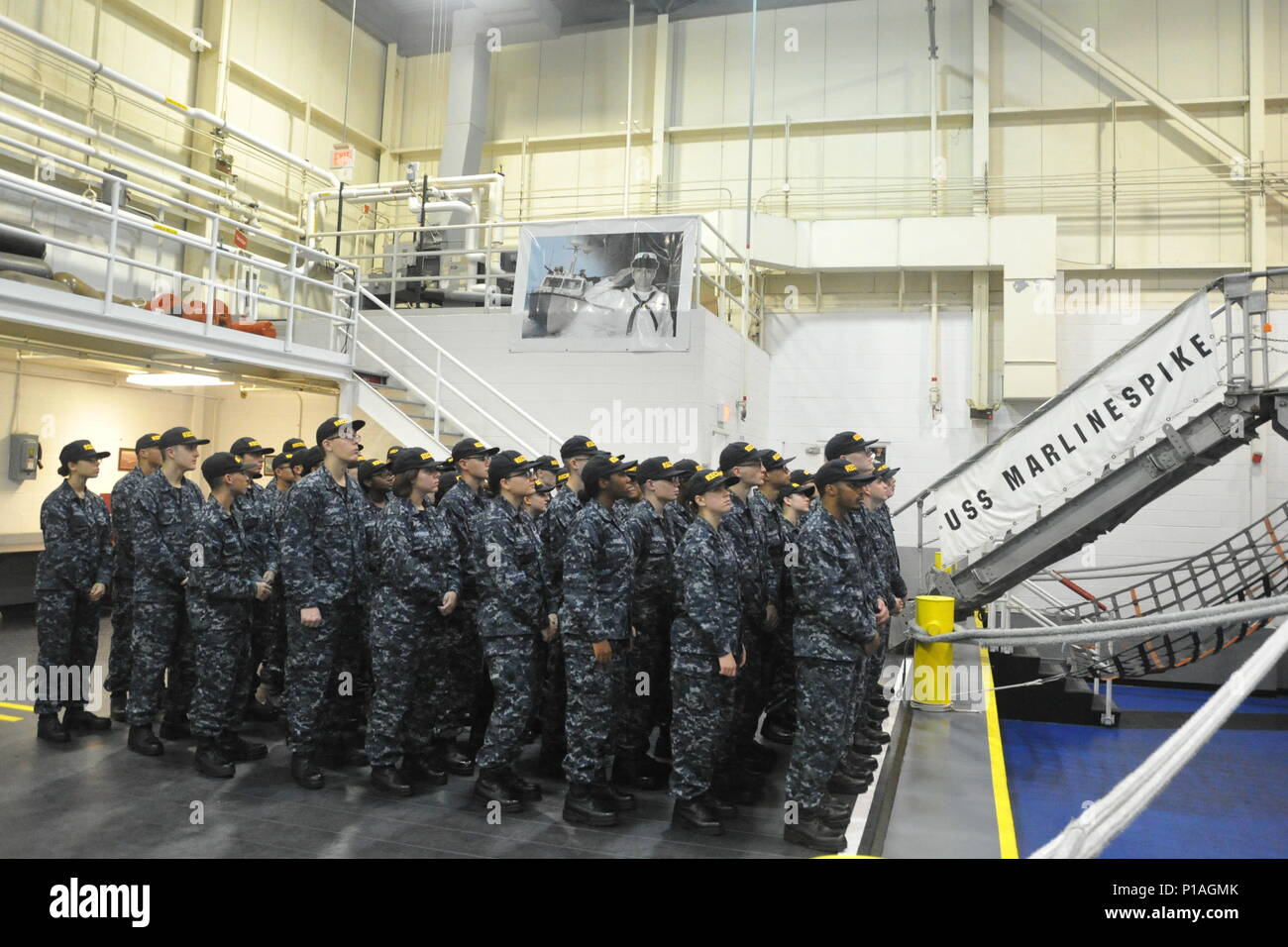 161005-N-SL853-002 GREAT LAKES, Ill. (Oct. 5, 2016) Recruits stand on ...