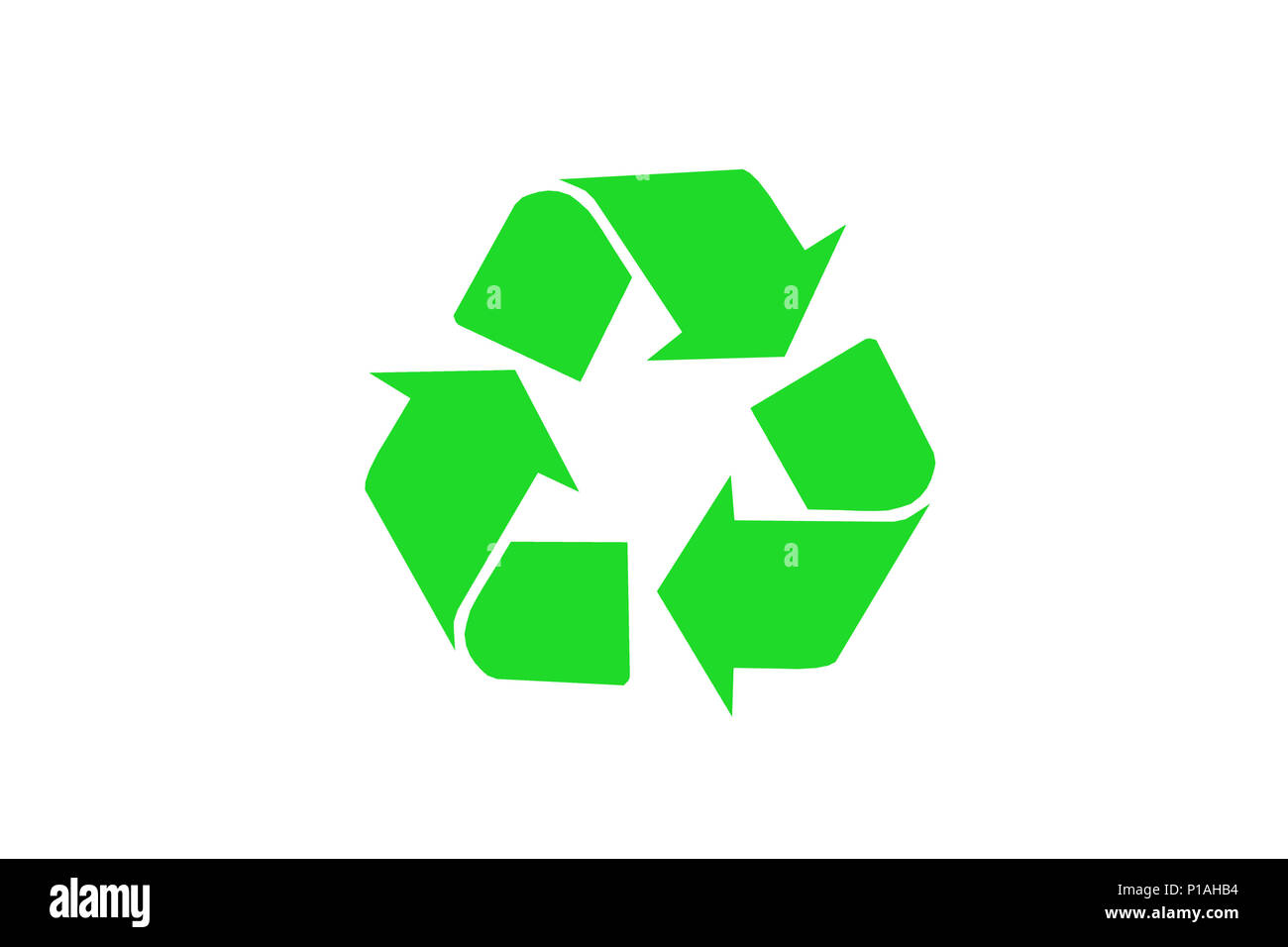 illustration of green waste recycling sign on white background Stock ...