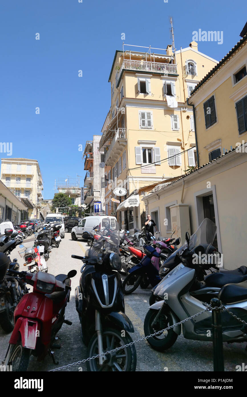 Corfu City, Corfu/ GREECE June 01 2018: Cityscape of Corfu town ...