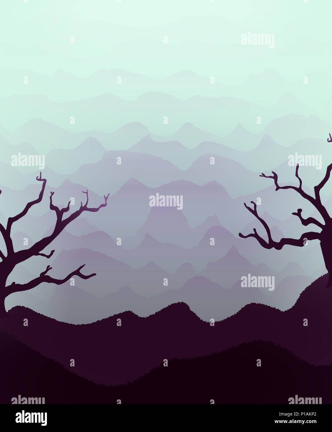 Vertical landscape view beautiful Stock Vector Images - Alamy