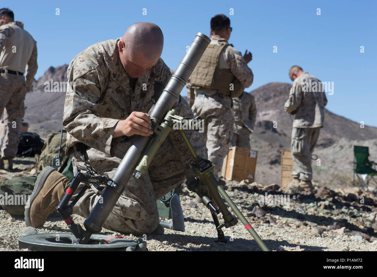 U.S. Marine Corps Cpl. Nicholas Pendergrass, a mortorman with Echo ...
