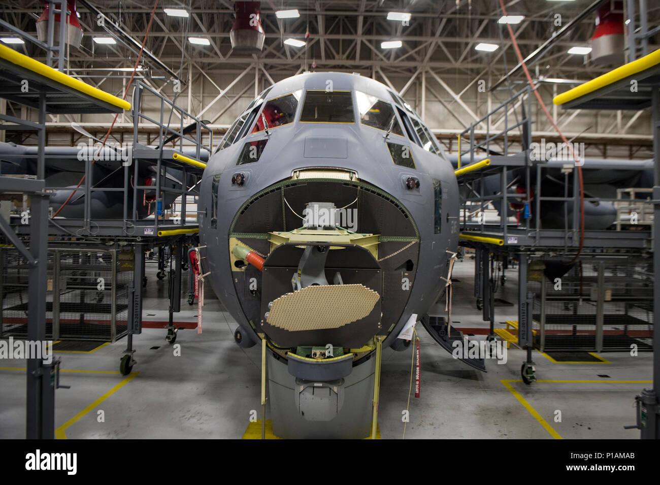 An HC-130J Combat King II, assigned to the 71st Rescue Squadron, sits ...