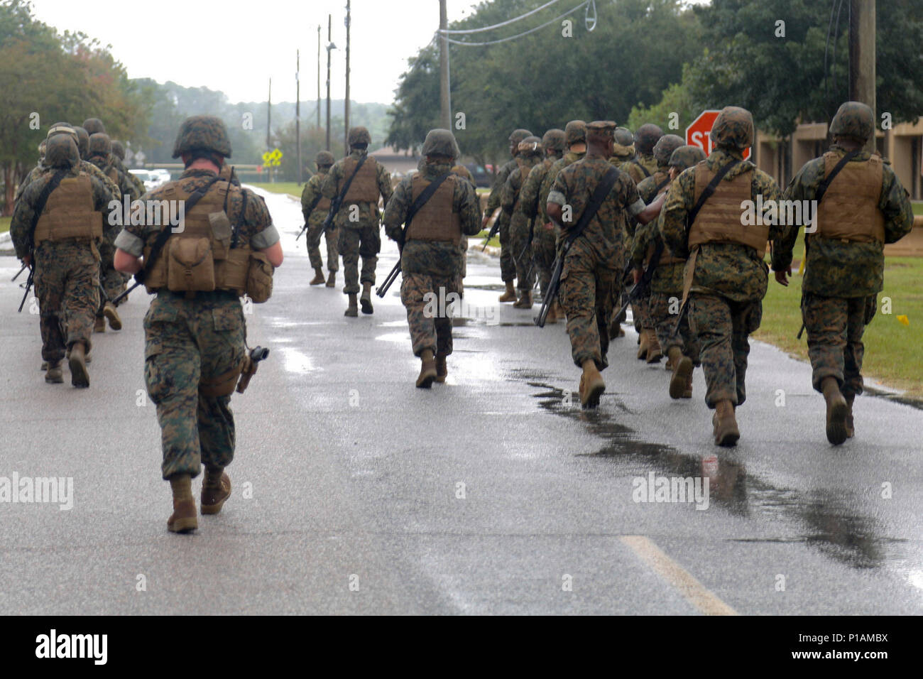 Marines patrol Marine Corps Air Station Beaufort Oct. 7. The Marines ...