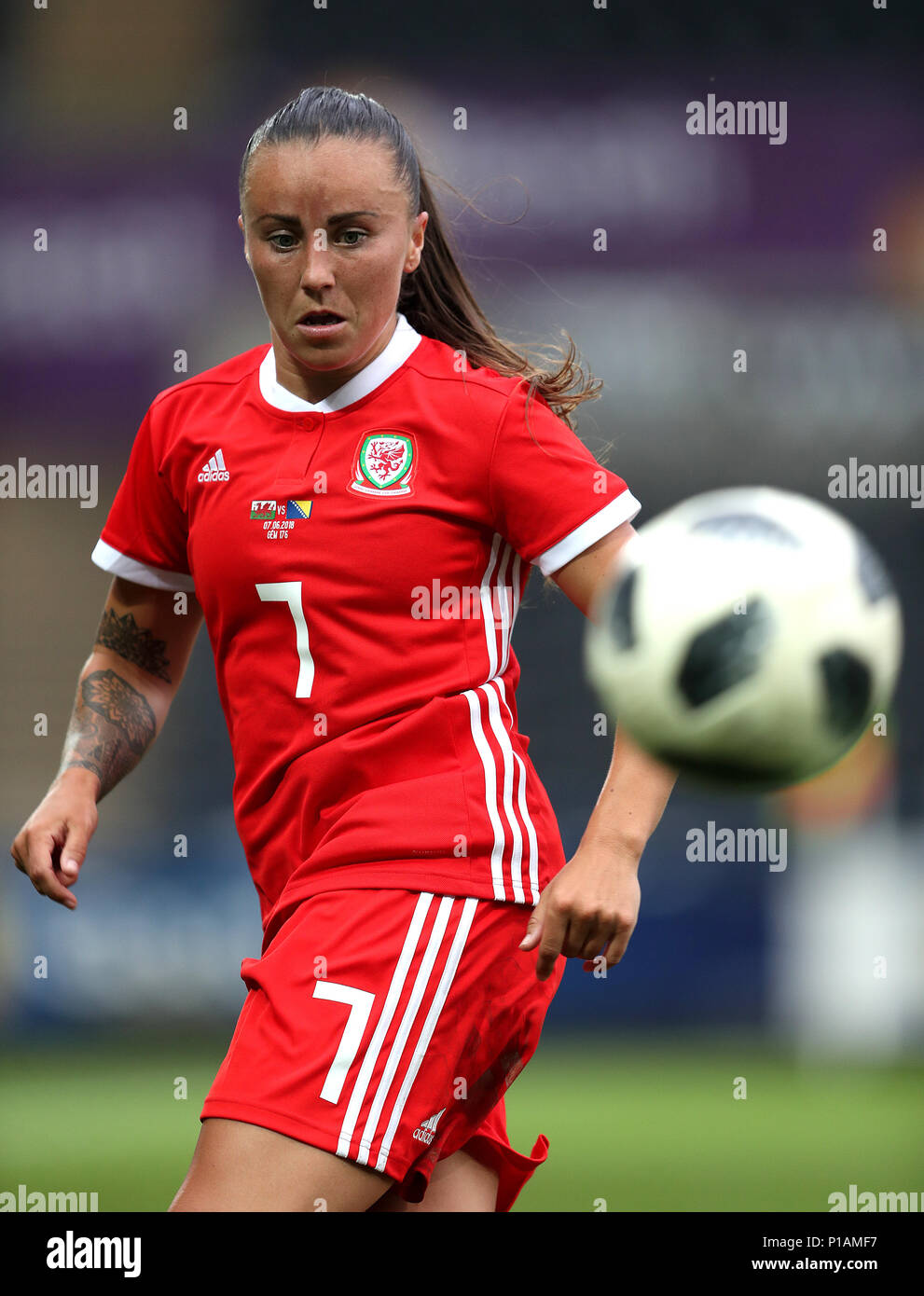 Wales Natasha Harding during the 2019 FIFA Women's World Cup qualifying ...