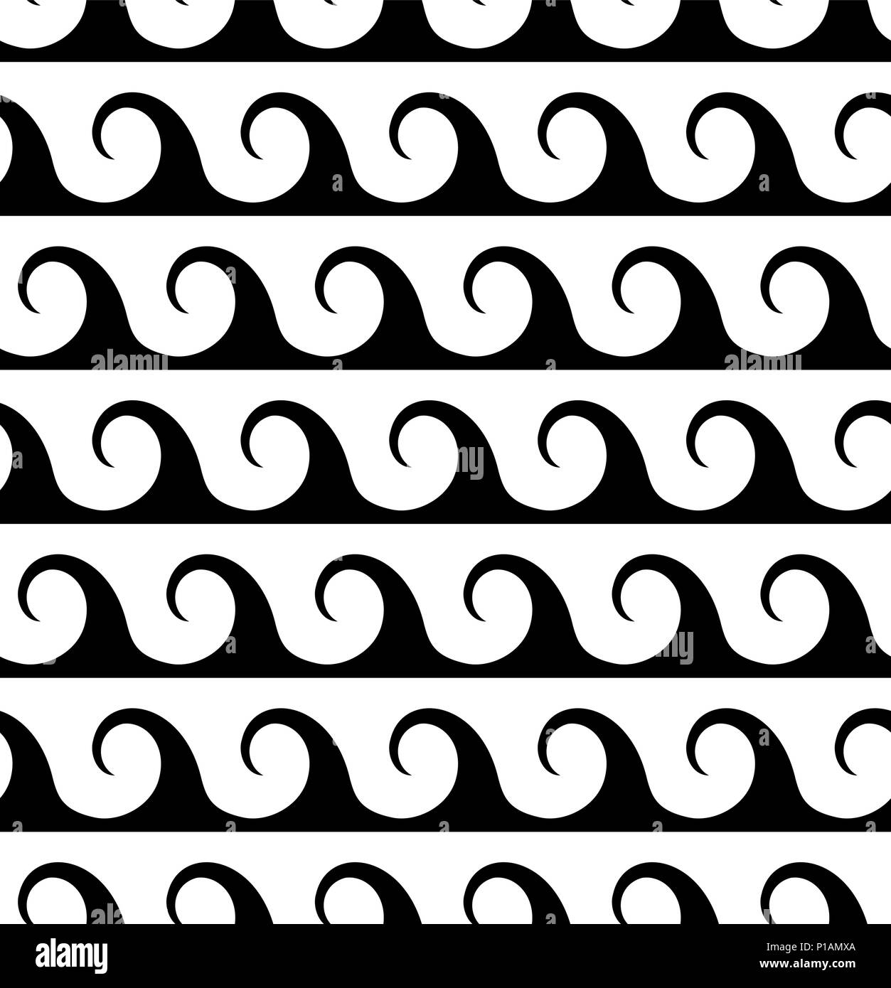 Waves seamless vector pattern. Typical egyptian, assyrian and greek ...