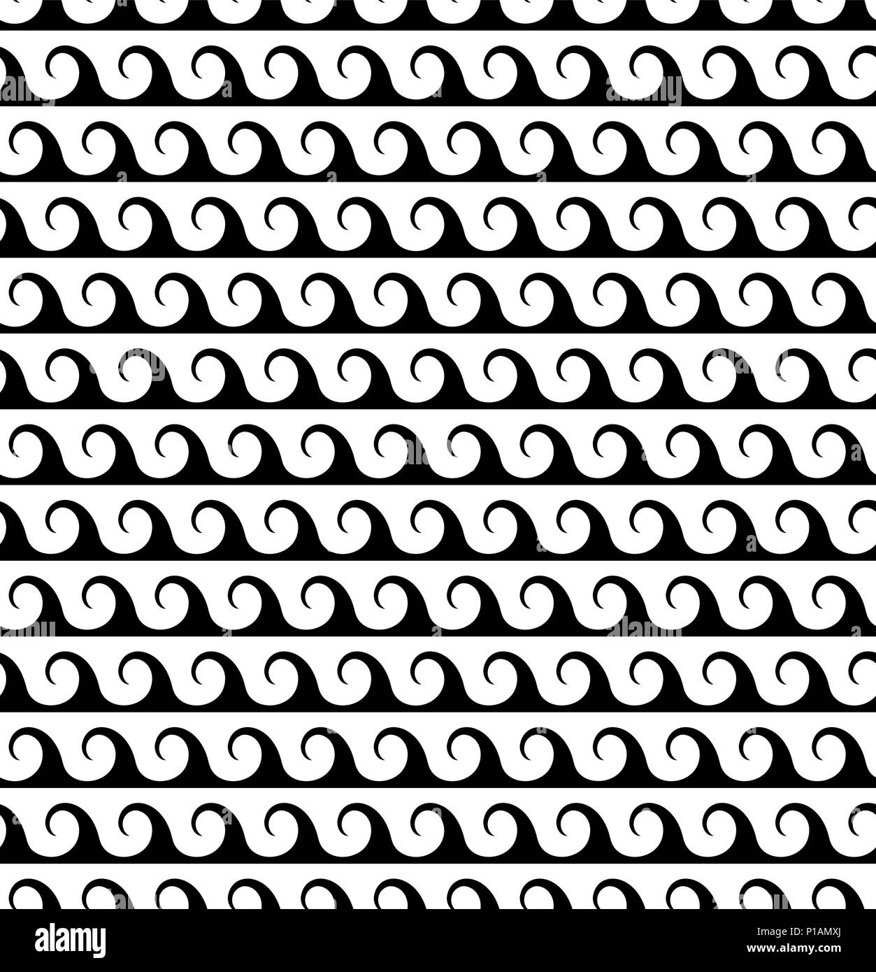 Waves seamless vector pattern. Typical egyptian, assyrian and greek ...
