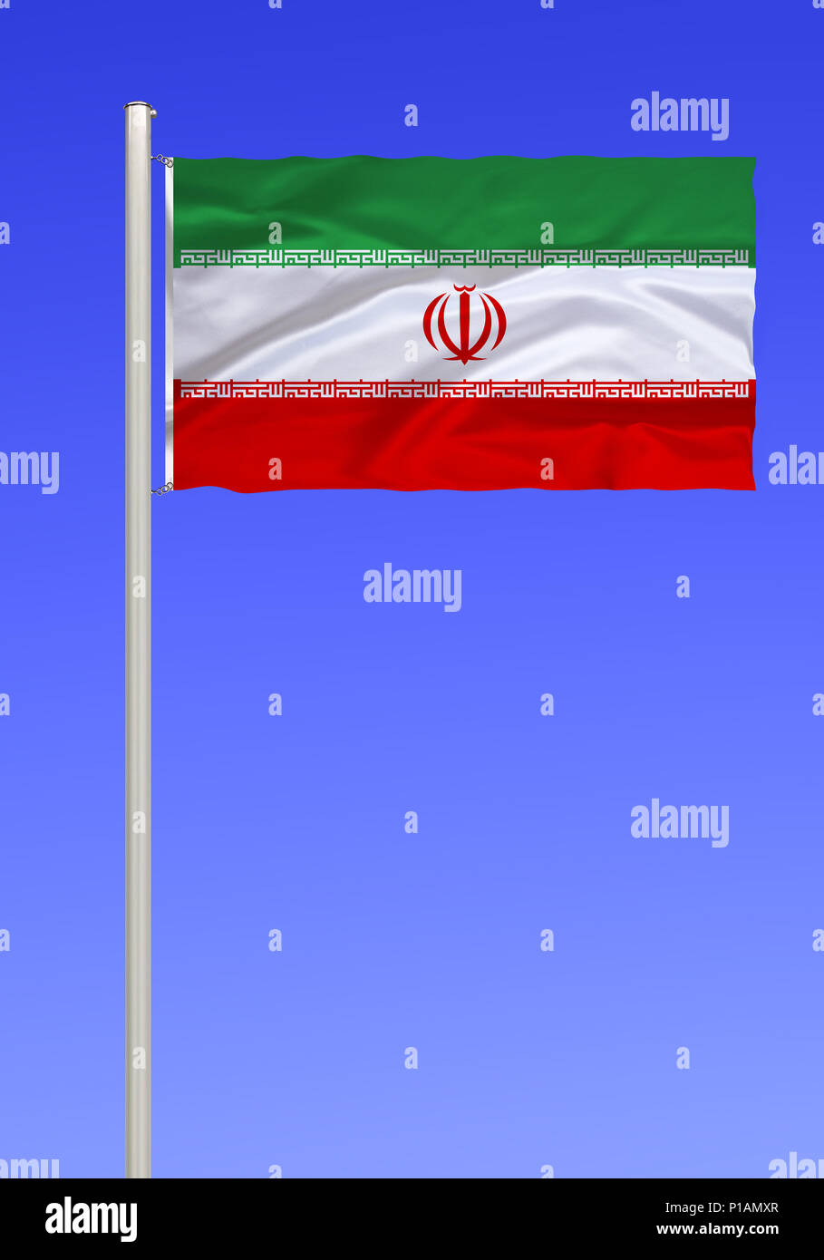 Flag of Iran, Flagge von Iran Stock Photo - Alamy