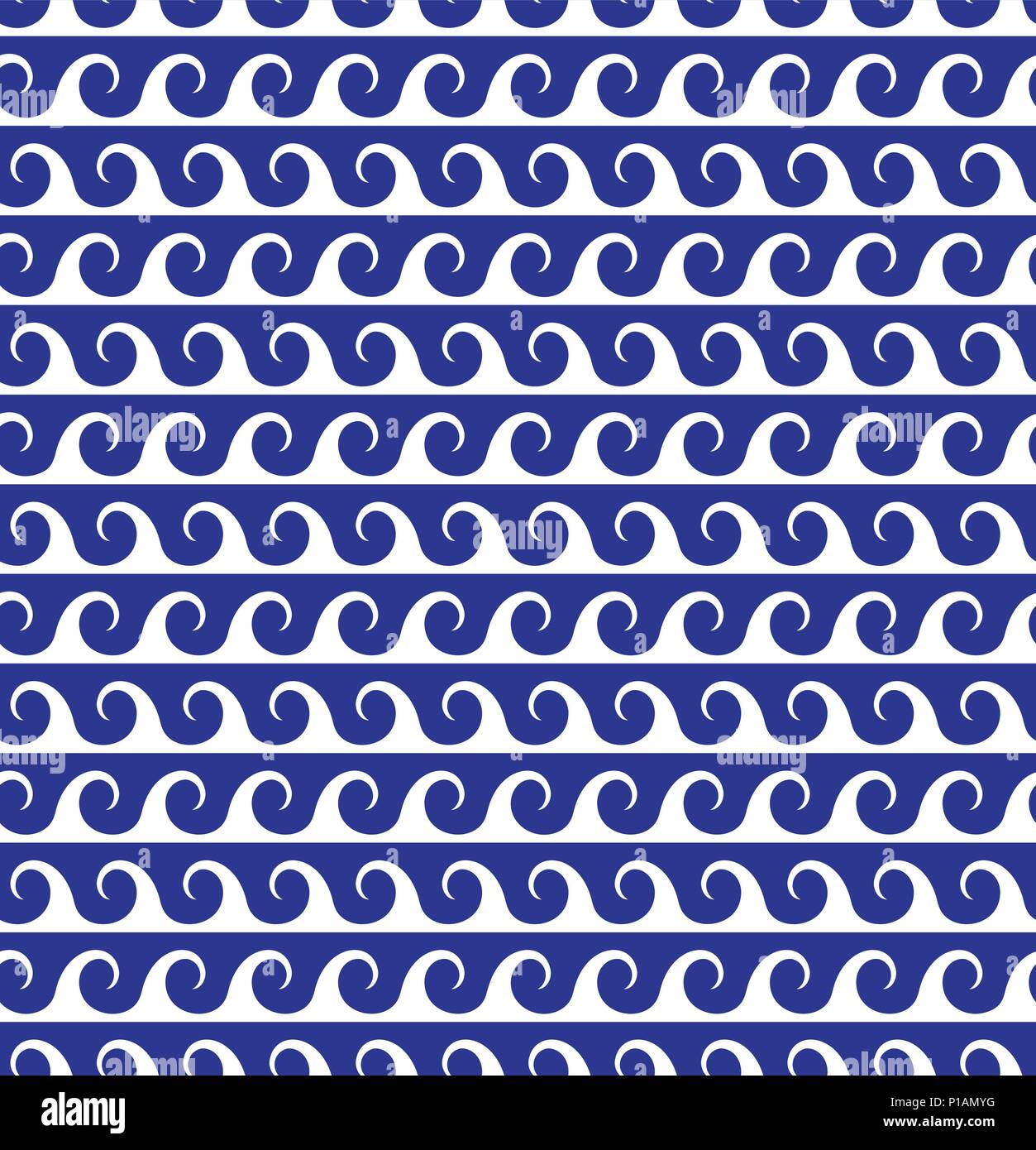 Waves seamless vector pattern. Typical egyptian, assyrian and greek ...