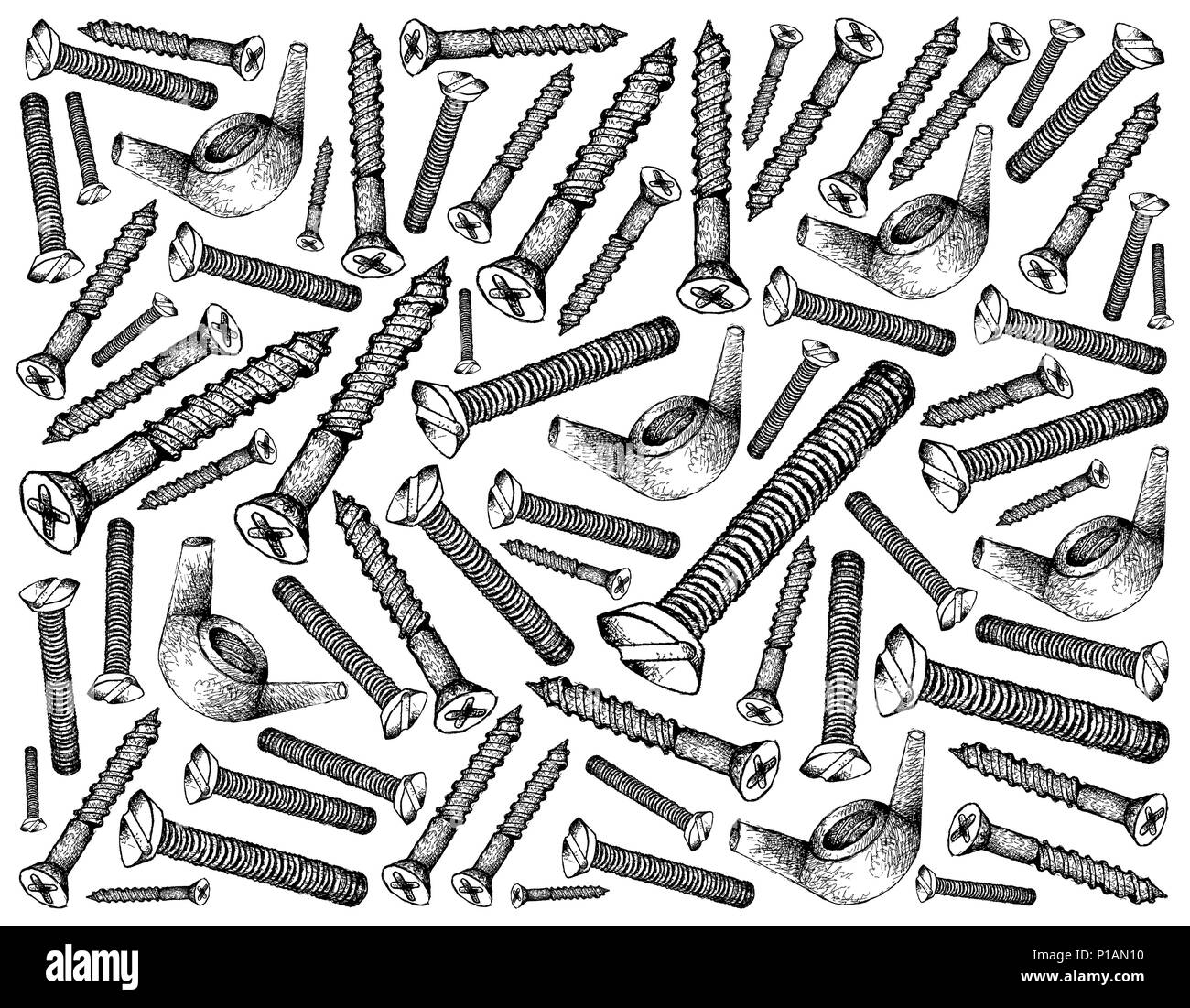 Manufacturing and Industry, Illustration Hand Drawn Sketch Wallpaper ...