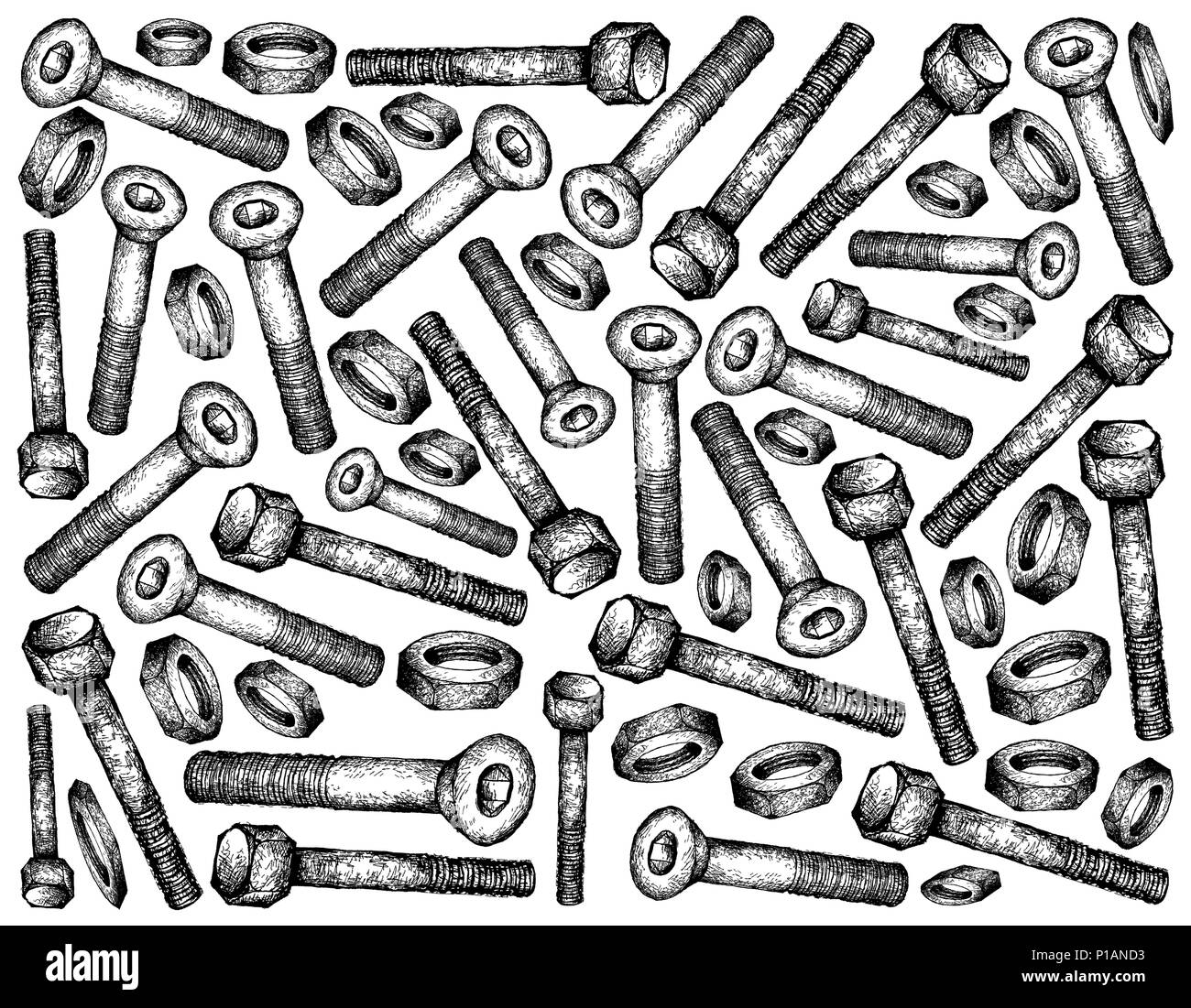 Manufacturing and Industry, Illustration Hand Drawn Sketch Wallpaper ...