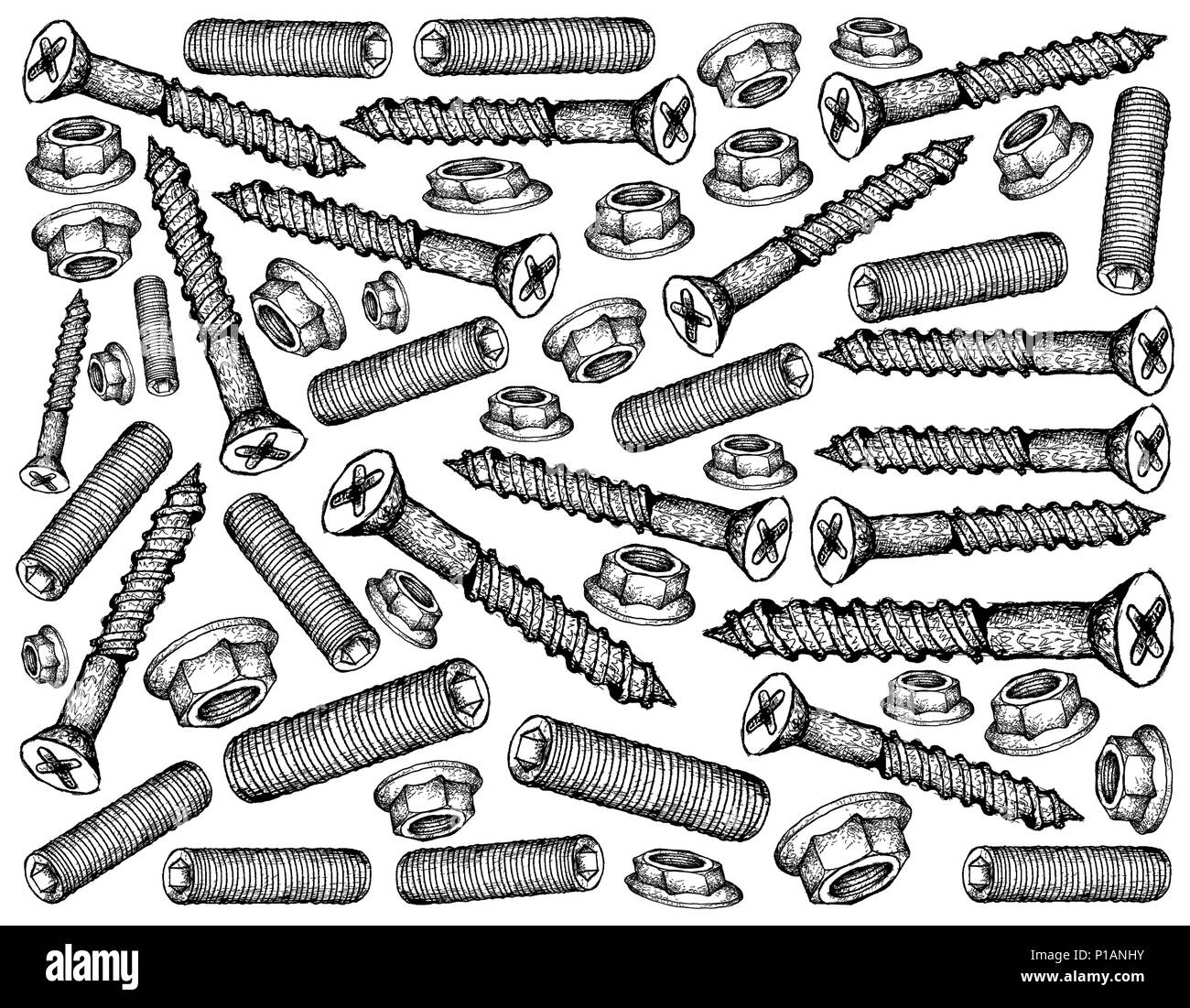 Manufacturing and Industry, Illustration Hand Drawn Sketch Wallpaper ...
