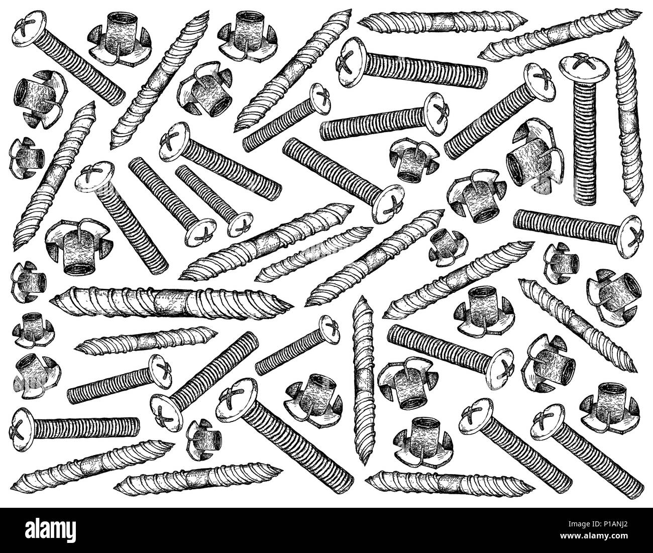 Manufacturing and Industry, Illustration Hand Drawn Sketch Wallpaper ...