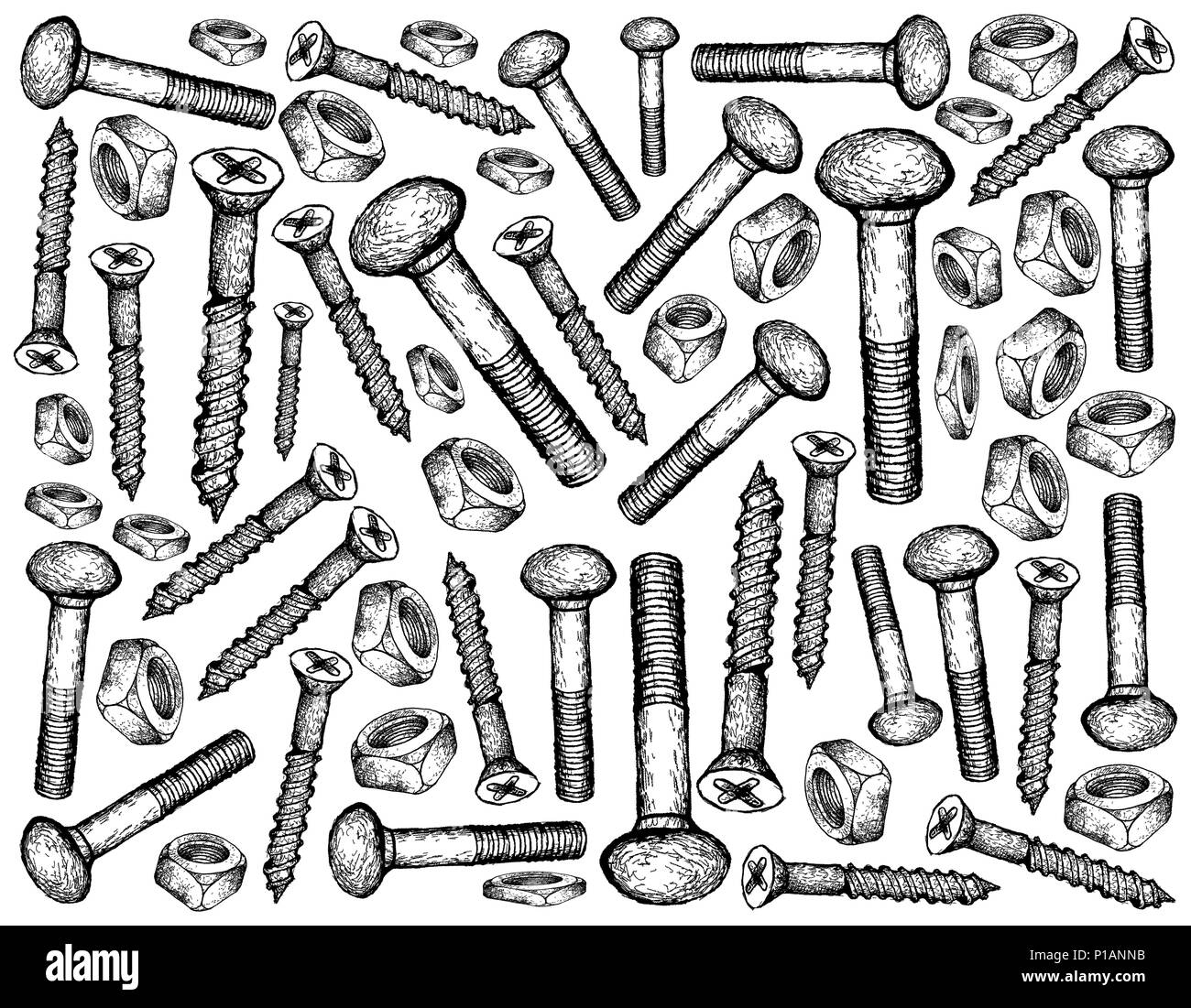 Manufacturing and Industry, Illustration Hand Drawn Sketch Wallpaper ...
