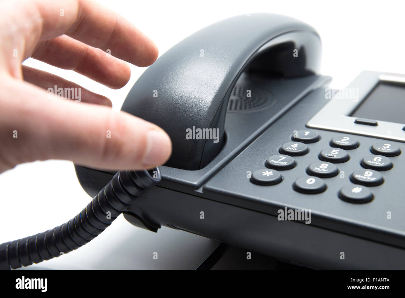 Man into phone landline hi-res stock photography and images - Alamy