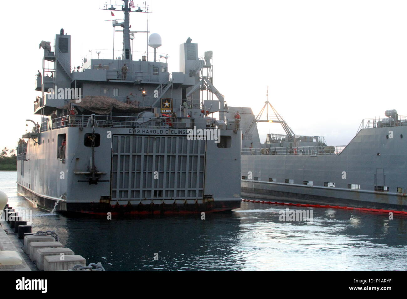 The Logistic Support Vessel-2 CW3 Harold A. Clinger and Soldiers of the ...