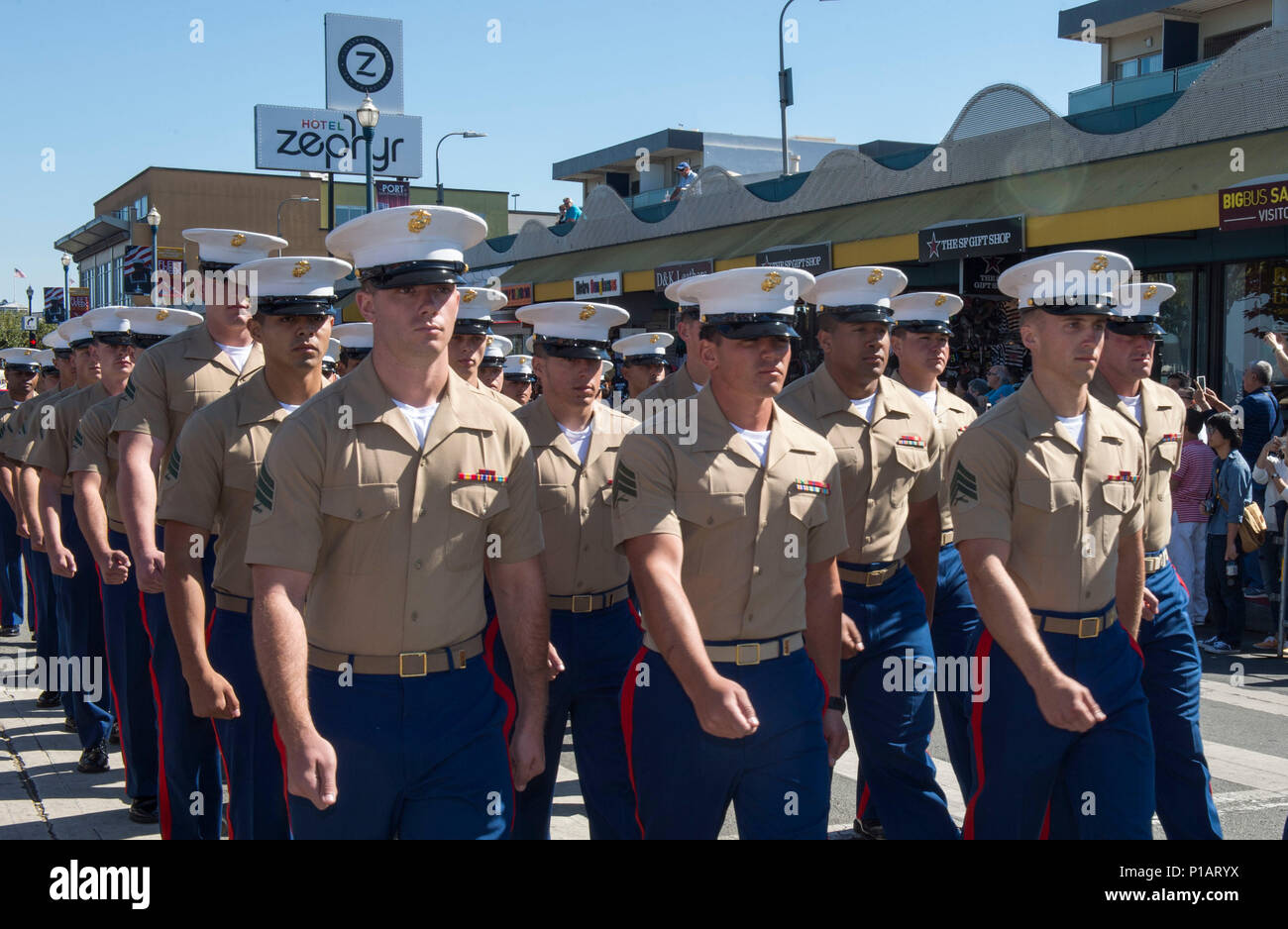 161009-N-SF984-009 SAN FRANCISCO (Oct. 9, 2016) Marines join locals in ...