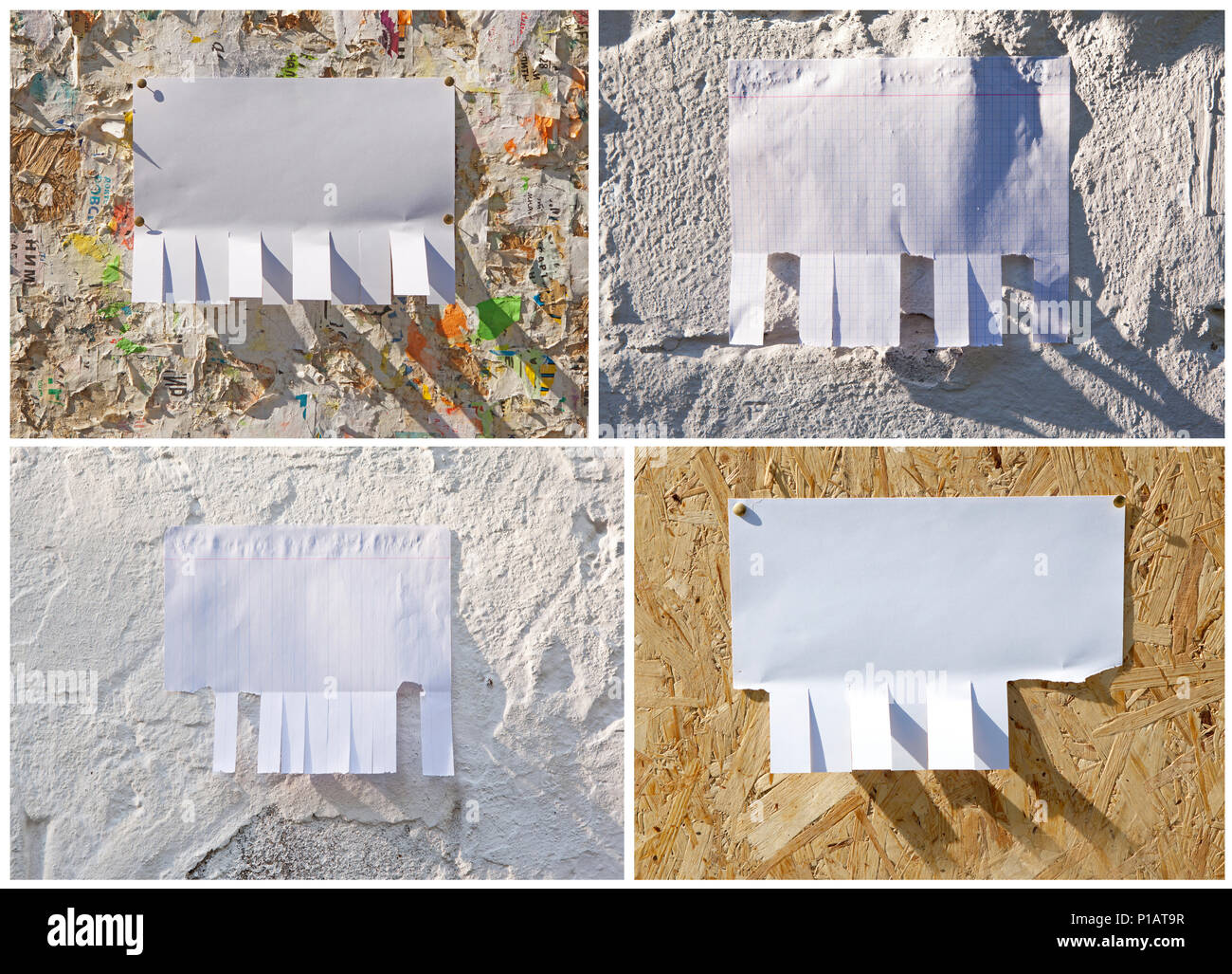 Set of Blank white paper with tear off tabs Stock Photo - Alamy