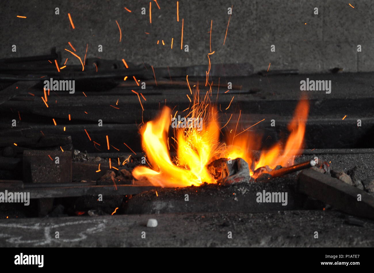 Blacksmith forge iron in fire hi-res stock photography and images - Alamy