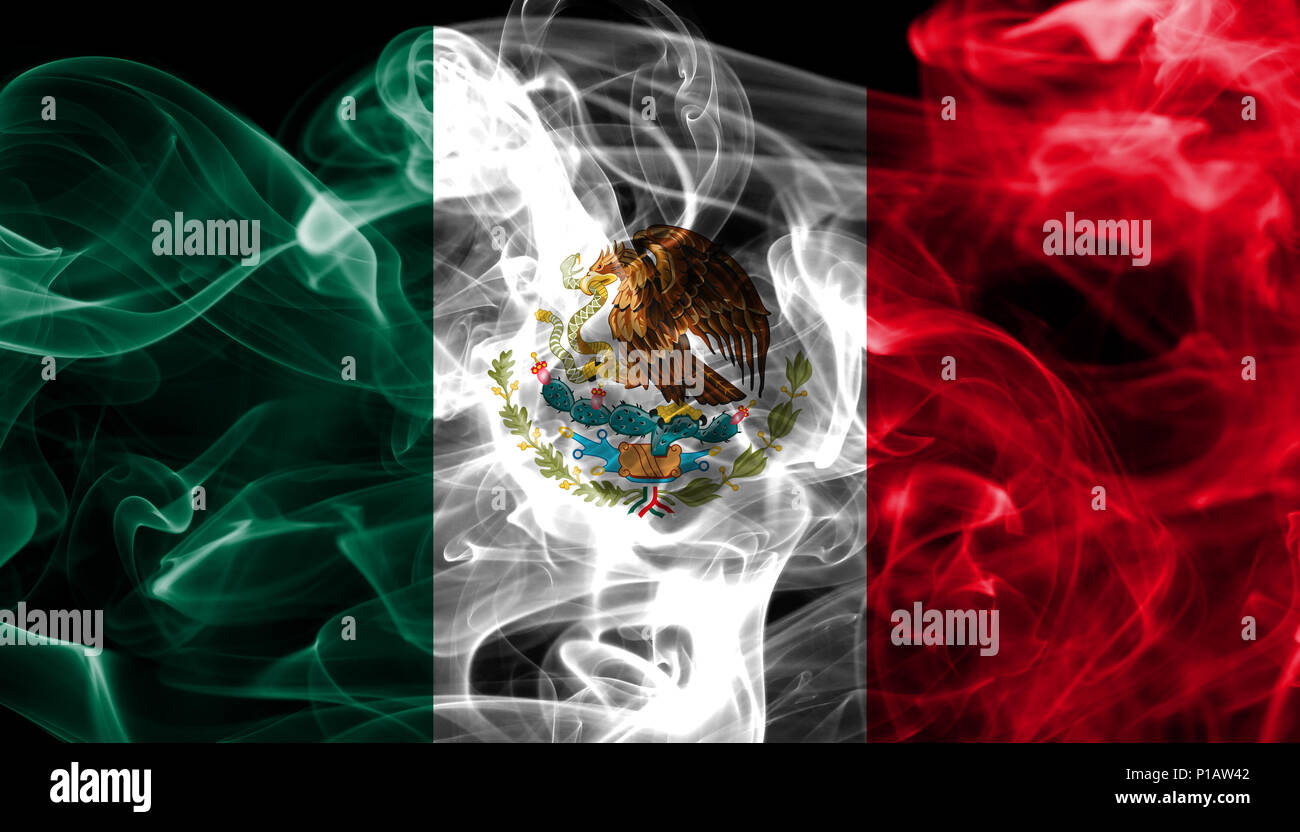 Mexico smoke flag Stock Photo - Alamy