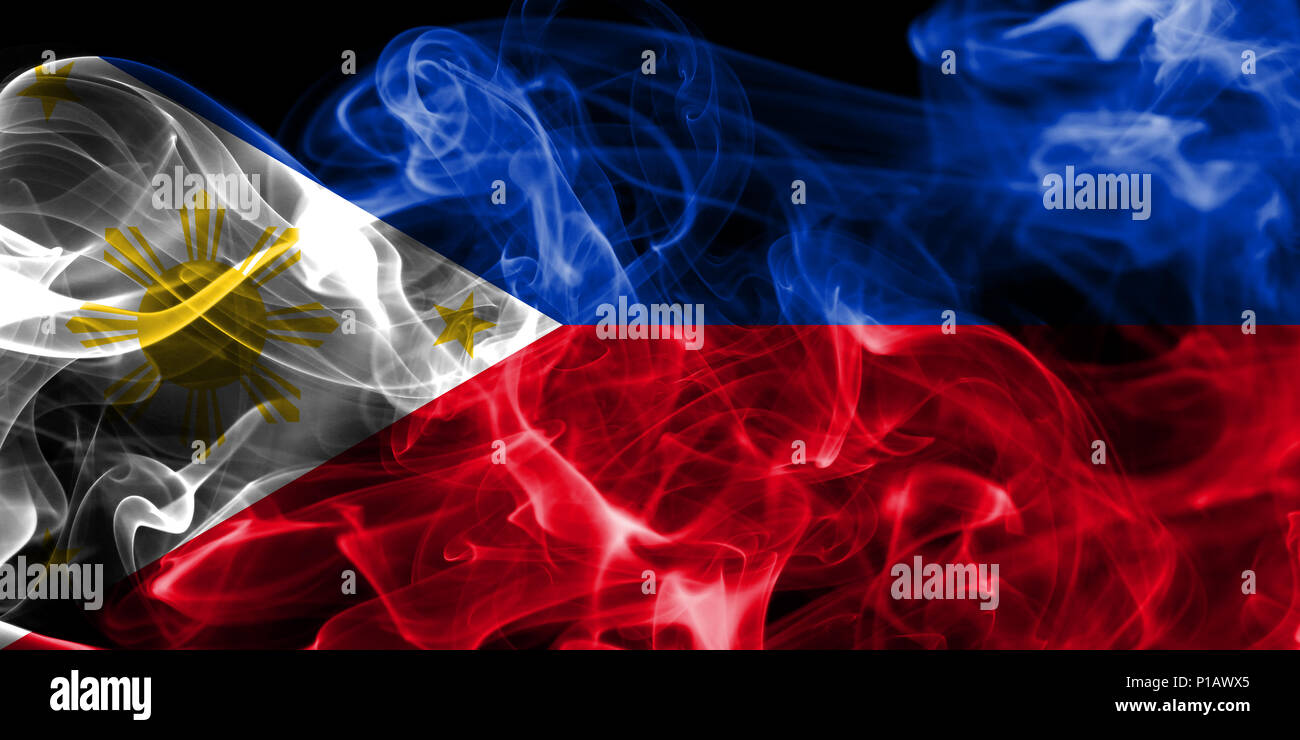 Philippines smoke flag Stock Photo - Alamy