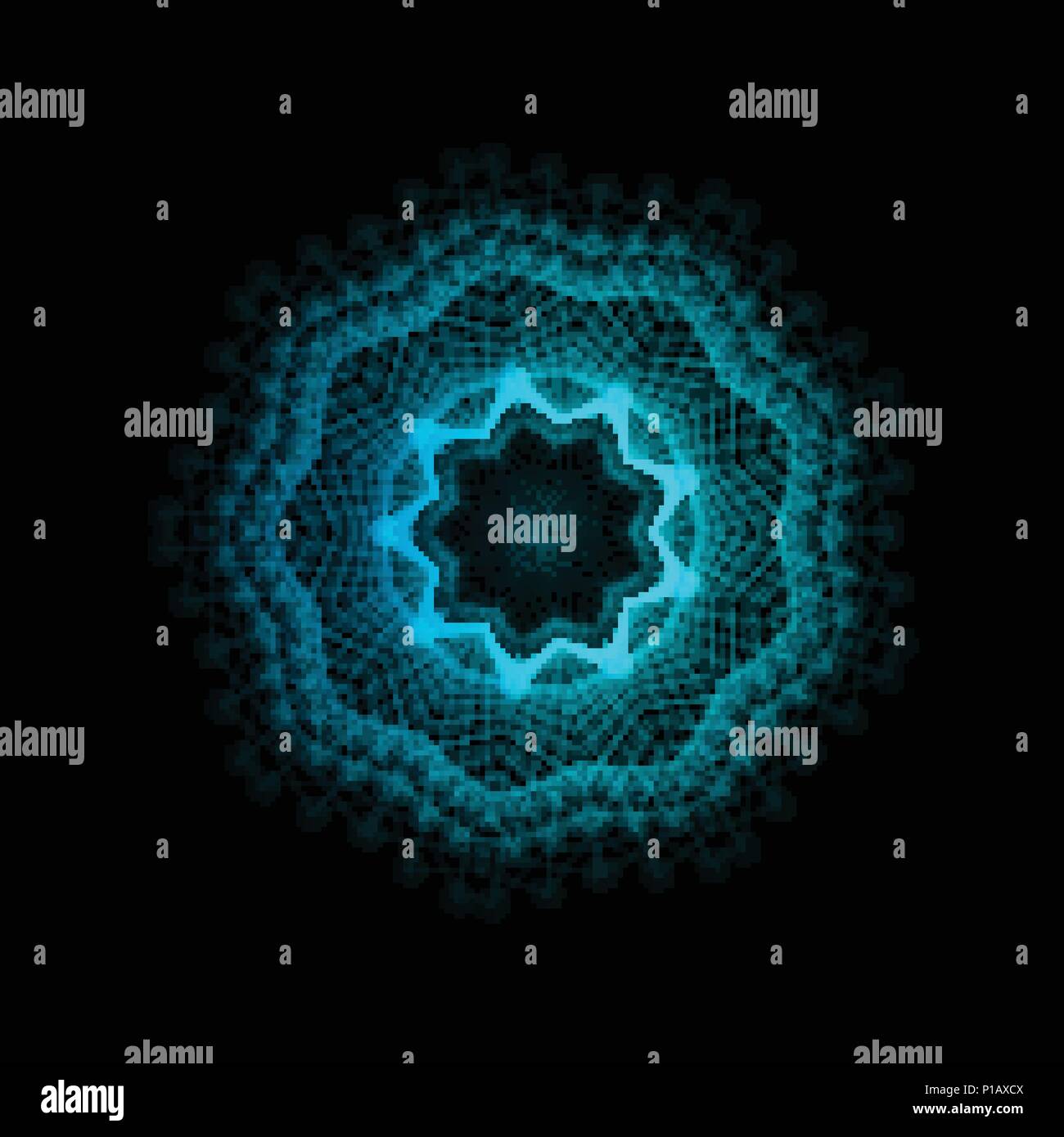 Mandala, oriental vector ornament. Abstract linear flower. Indian ...