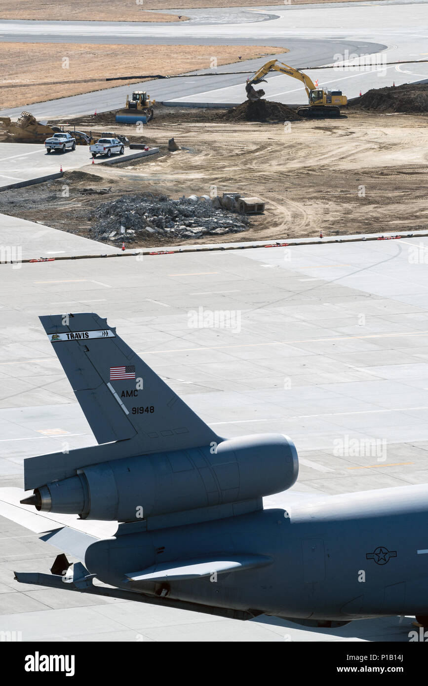 Construction crews are hard at work tearing up the tarmac at Travis Air ...