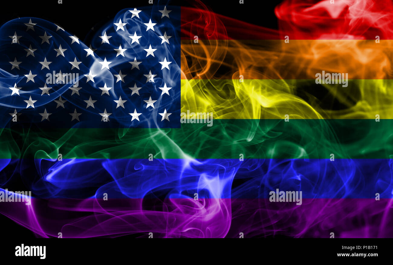 USA gay smoke flag, LGBT USA flag Stock Photo - Alamy