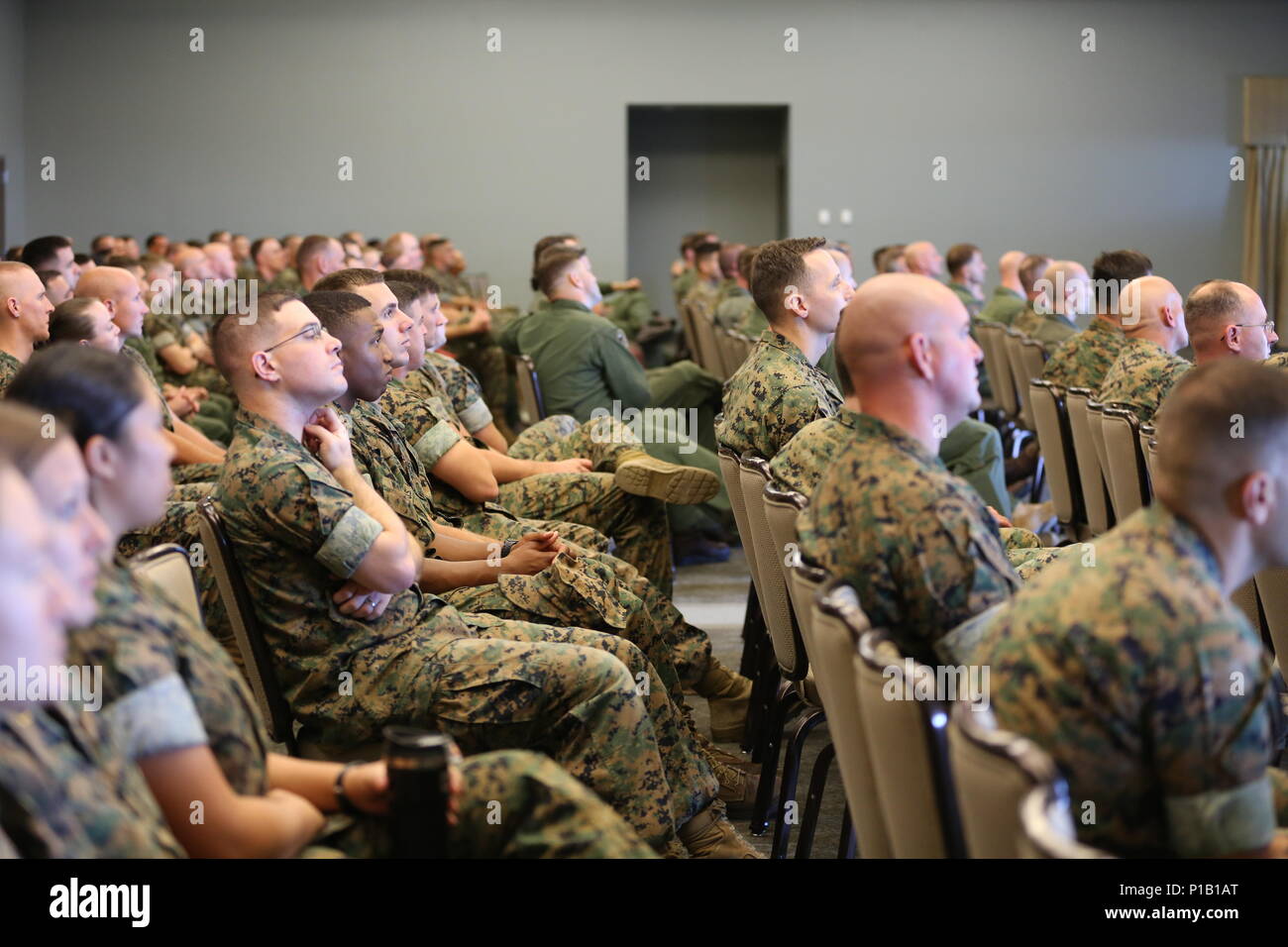 Marines from various units attend a seminar hosted by Lt. Col. Nicole ...