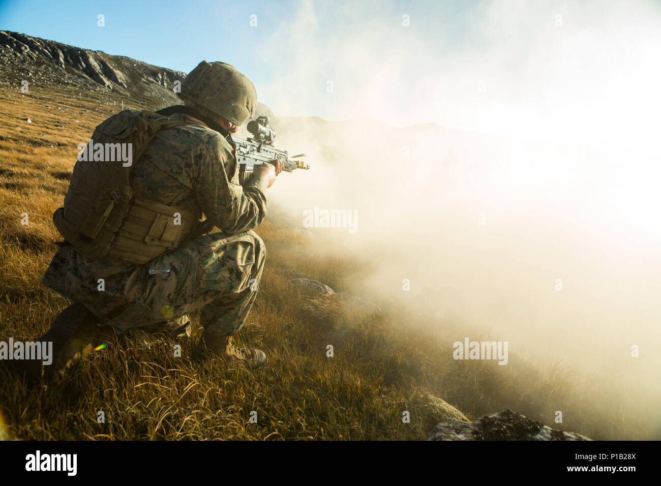 U.S. Marine Corps Lance Cpl. Adam Weekley, radio operator, 2nd Air ...