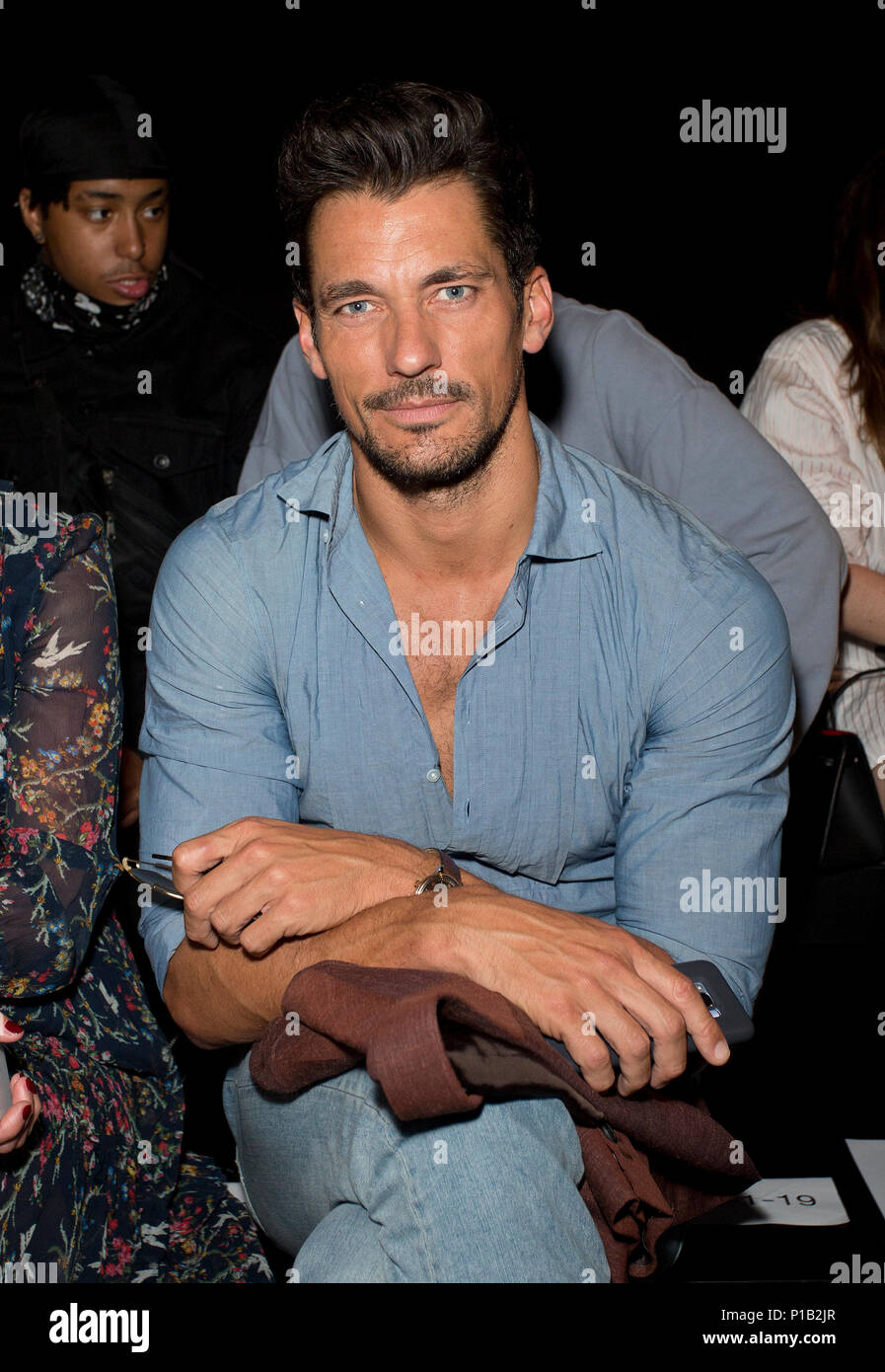 David Gandy on the front row during the Blindness London Fashion Week ...