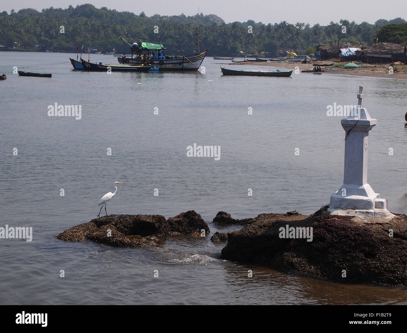 Artisanal fisheries fleet returning to port after a day’s fishing, in ...