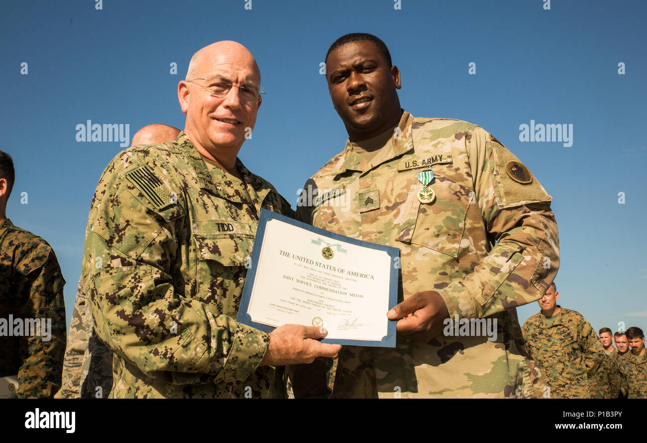 Admiral Kurt Tidd, commanding officer for U.S. Southern Command, and U ...