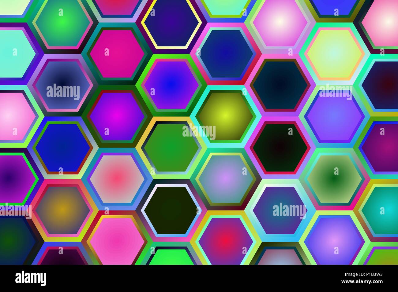 Background with colorful hexagonal geometric elements. Vector ...