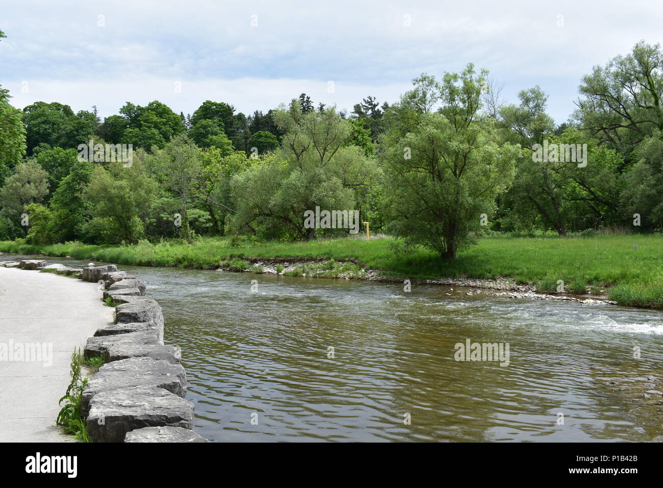 river along a walkway Stock Photo - Alamy