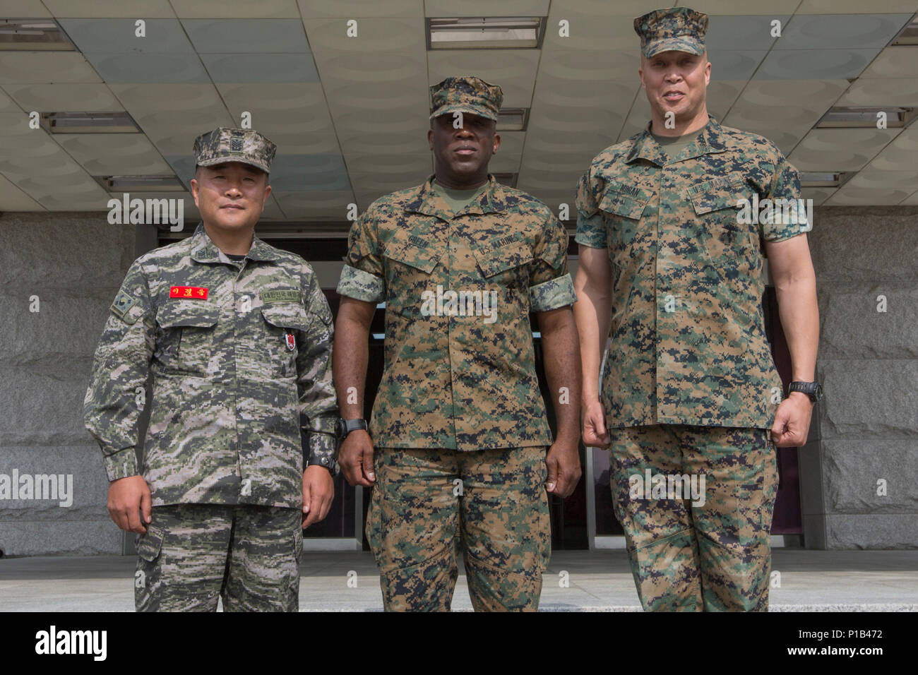 From left, a member of the Republic of Korea (ROK) Marine Corps, U.S ...