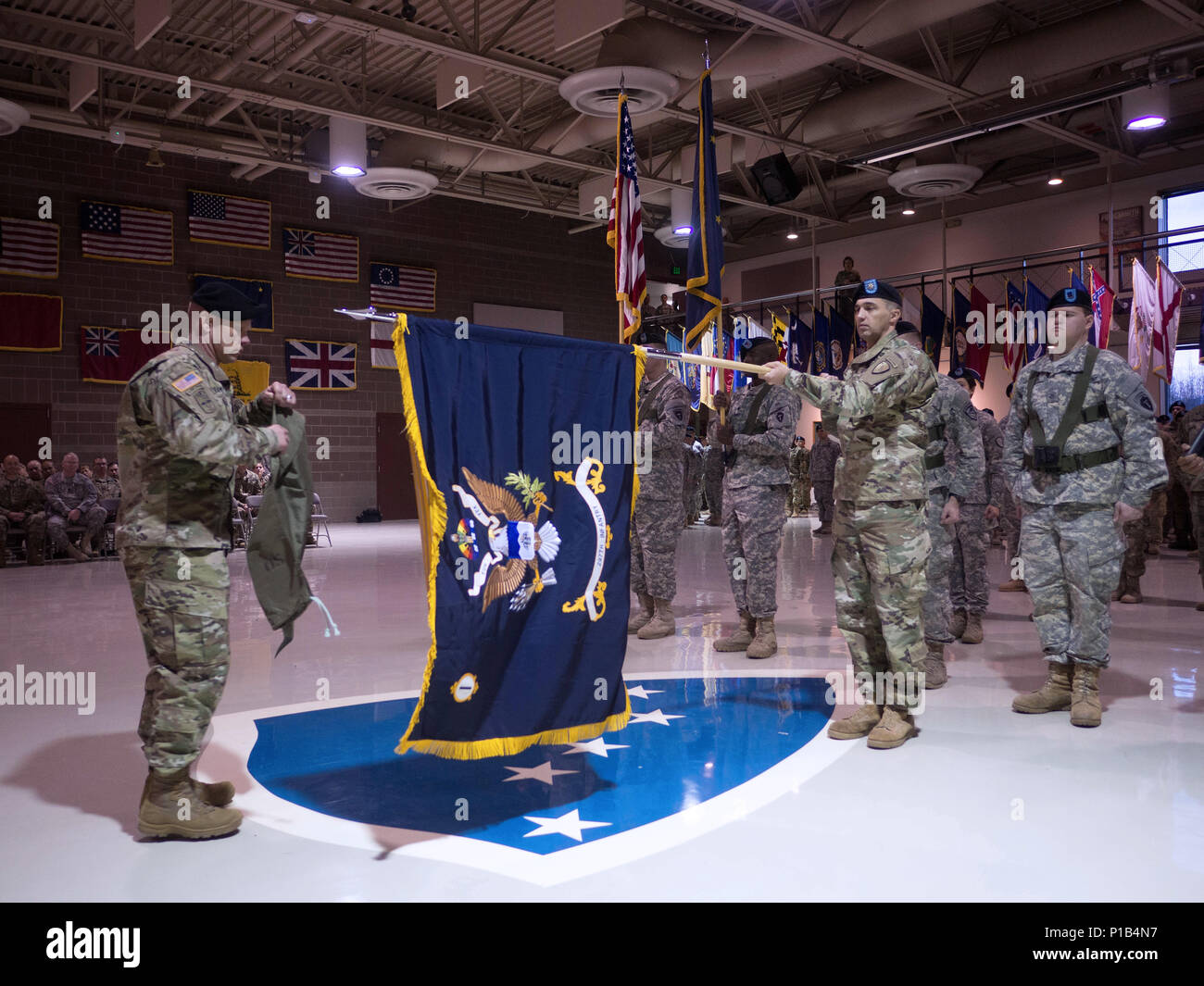 The 1st Battalion, 297th Infantry Regiment is activated at Joint Base ...