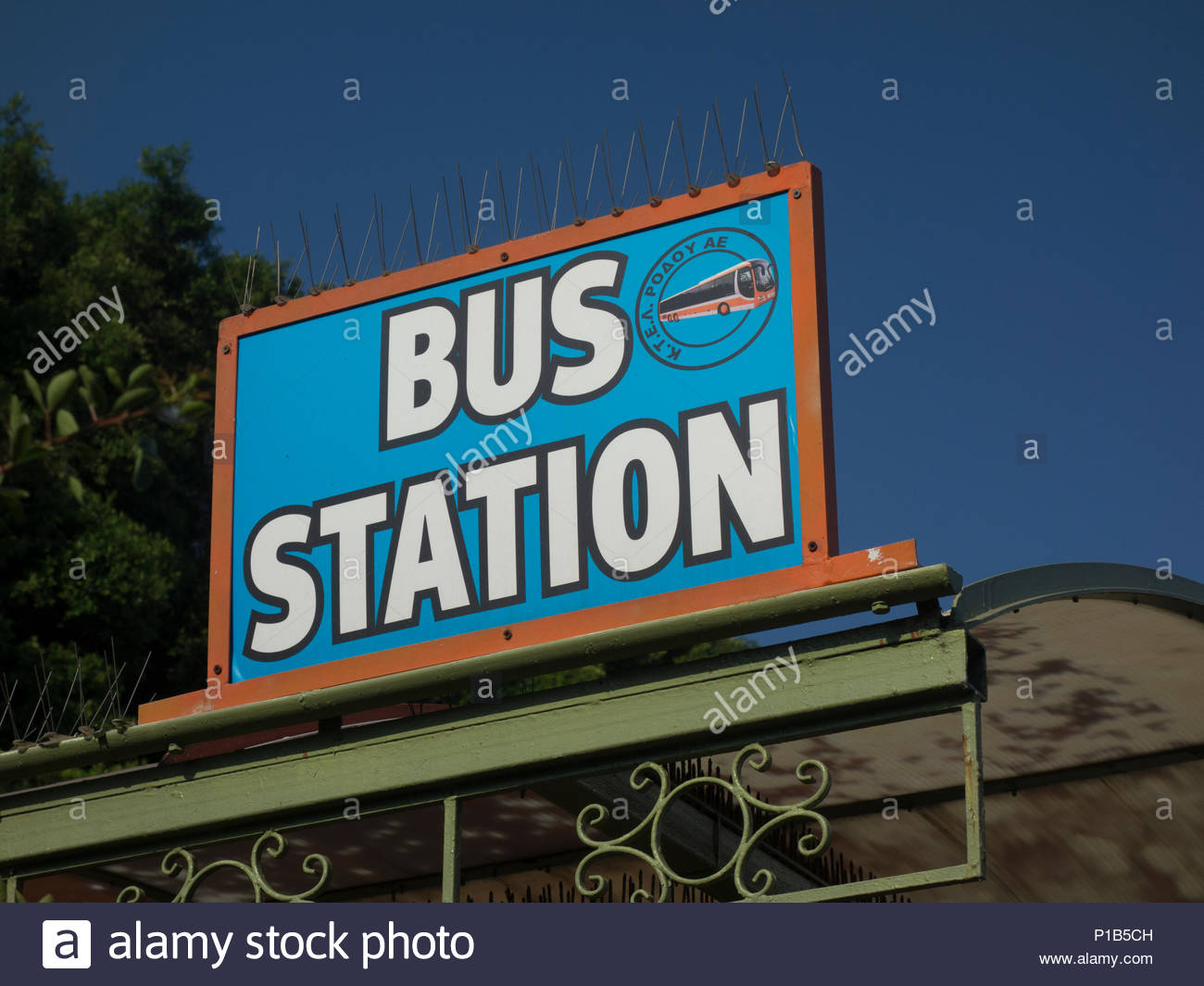 Bus Stop Sign Greece Stock Photos & Bus Stop Sign Greece Stock Images ...