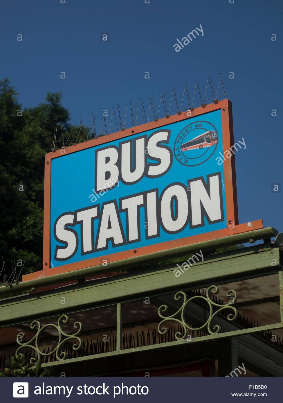 Bus Stop Sign Greece Stock Photos & Bus Stop Sign Greece Stock Images ...