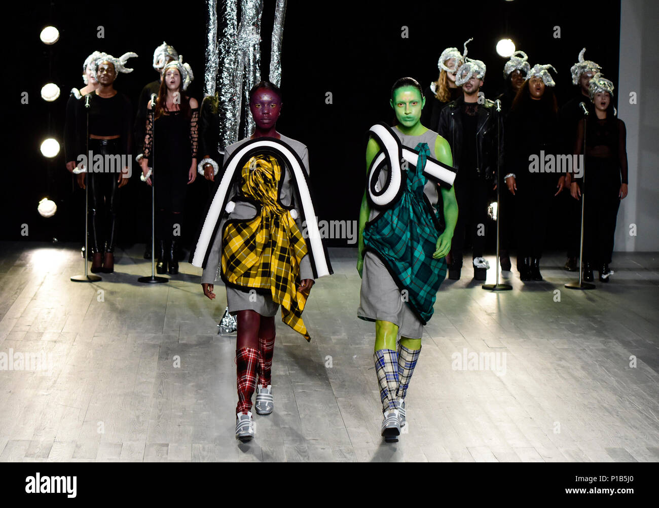 Models on the catwalk during the Charles Jeffrey LOVERBOY show at ...