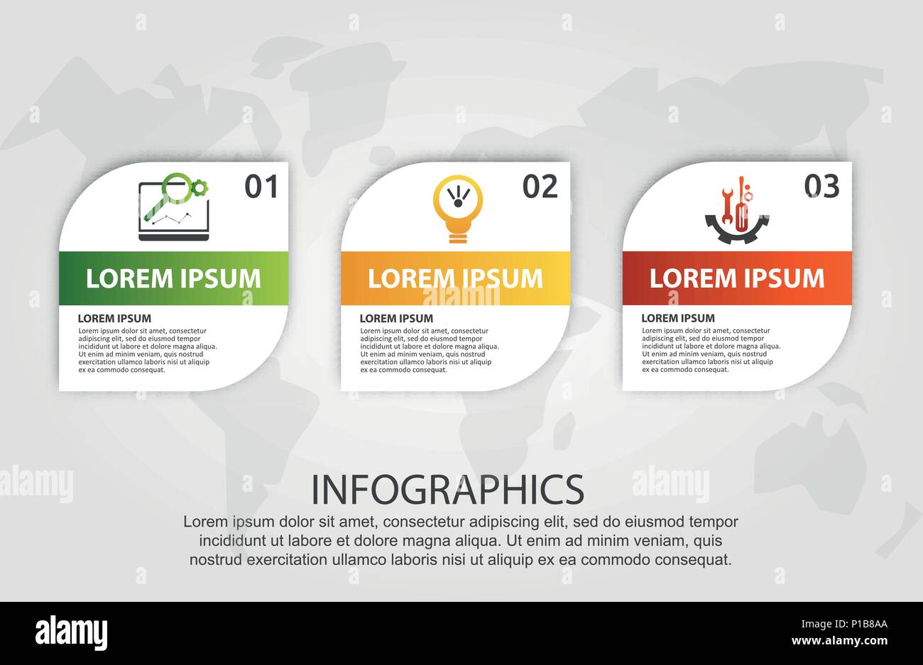 Modern vector illustration 3D. Template of a square with rounded ...