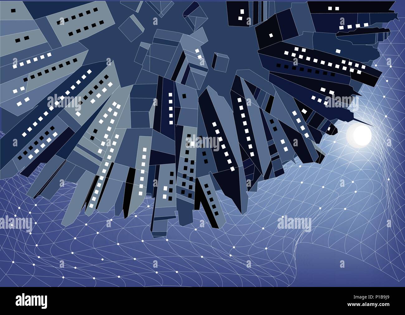global communication background. web net and city Stock Vector Image ...